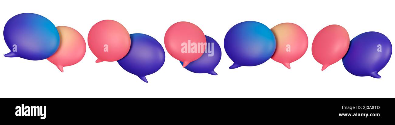 Set of 3d live chat isolated on a white background. 5 different angle ...