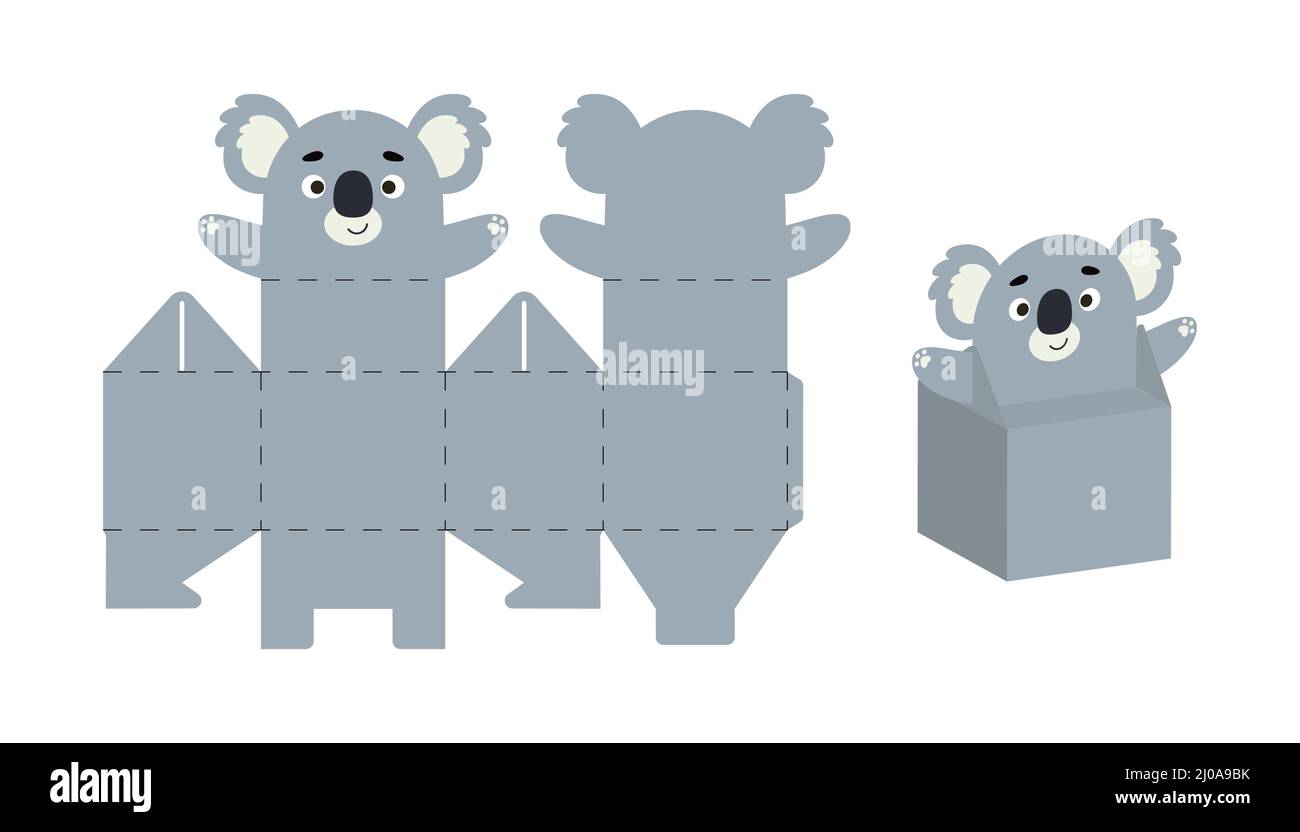 Cute party favor box koala design for sweets, candies, small presents ...