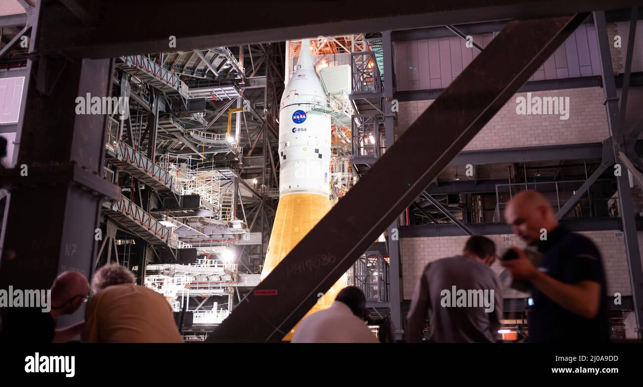 Cape Canaveral, Florida, USA. 16th Mar, 2022. NASA's Space Launch System (SLS) rocket with the ...