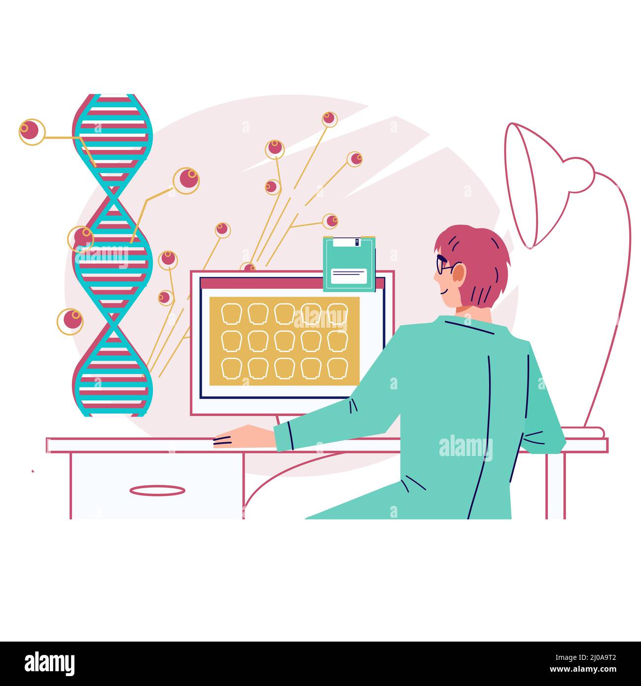Genetic DNA laboratory research, biotechnology and bioengineering ...