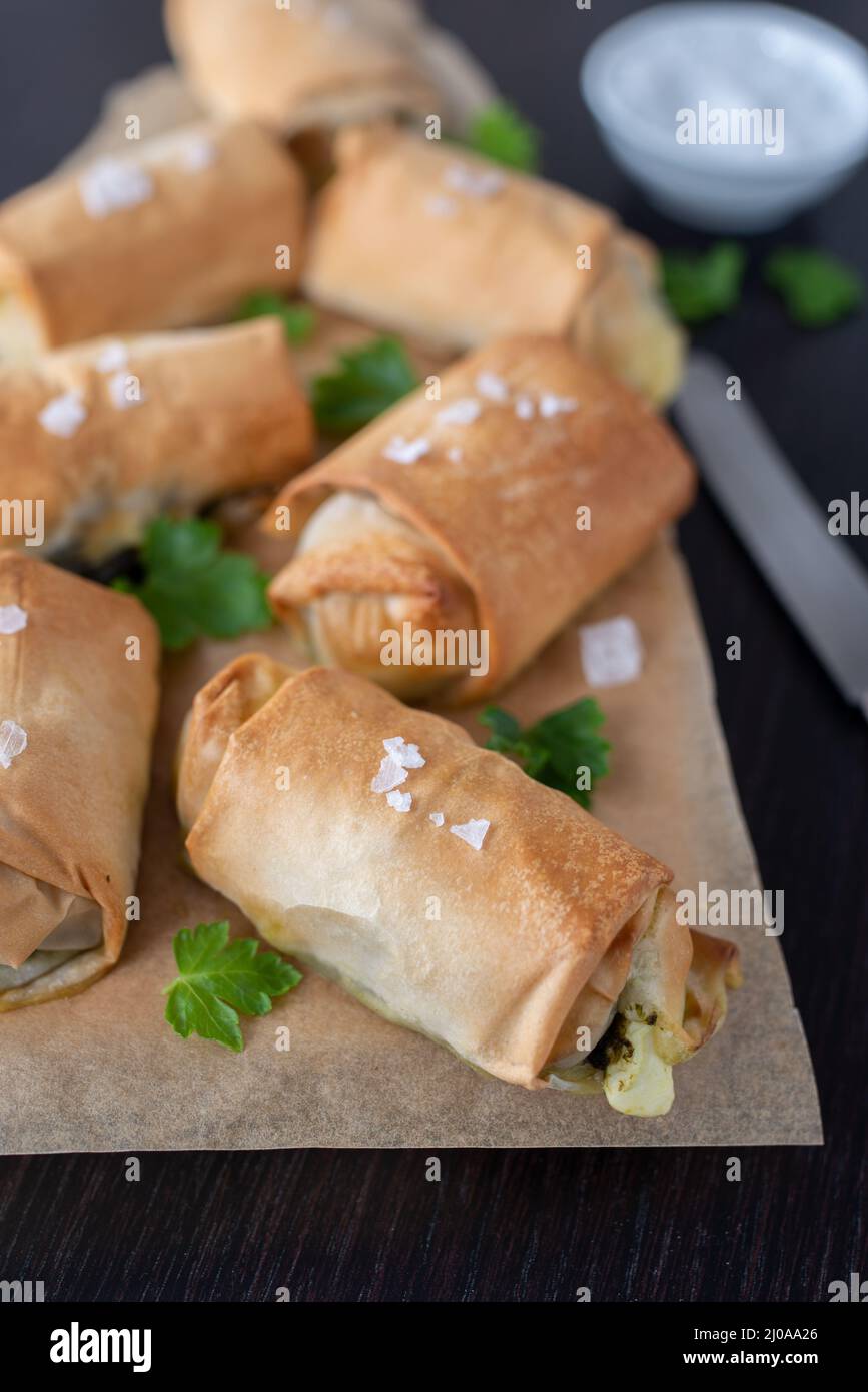 Deep Fried Turkish Cigar Shaped Rolls Stock Photo - Alamy