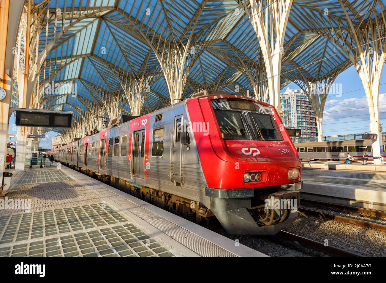Lisbon, Portugal - September 23, 2021: Train at Lisbon Lisboa Oriente ...