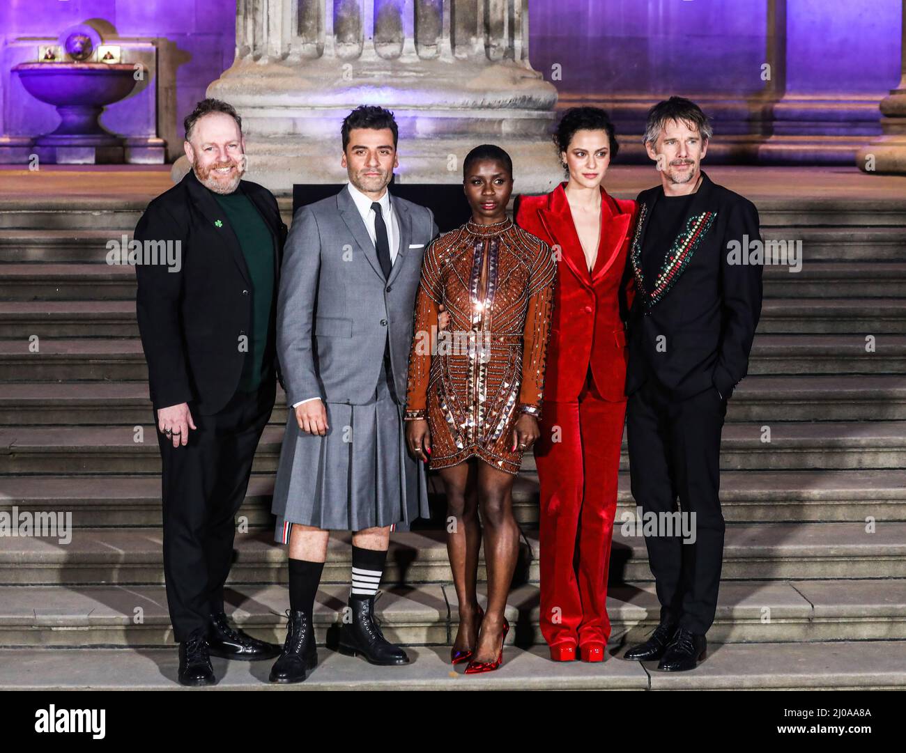 (L-R) David Ganly, Oscar Isaac, Ann Akinjirin, May Calamawy, and Ethan ...