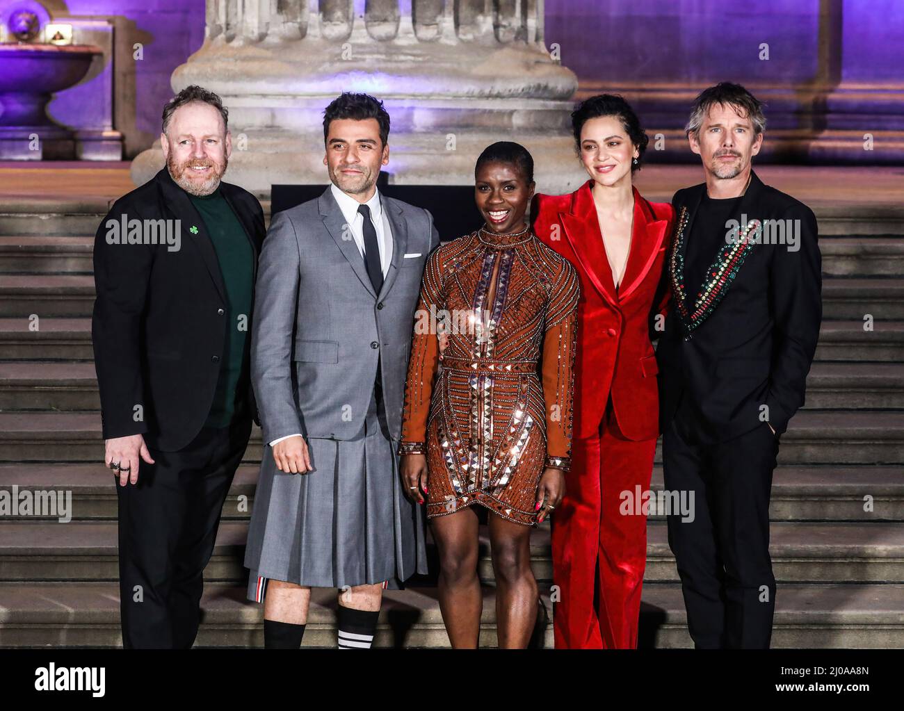 (L-R) David Ganly, Oscar Isaac, Ann Akinjirin, May Calamawy and Ethan ...