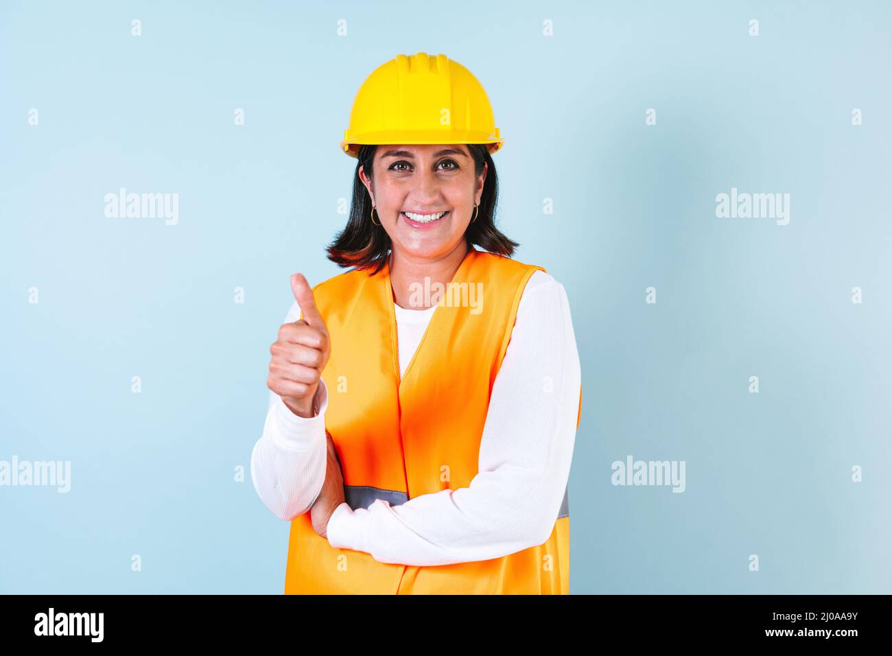 Hispanic woman Professional engineering contractor builder and hard ...