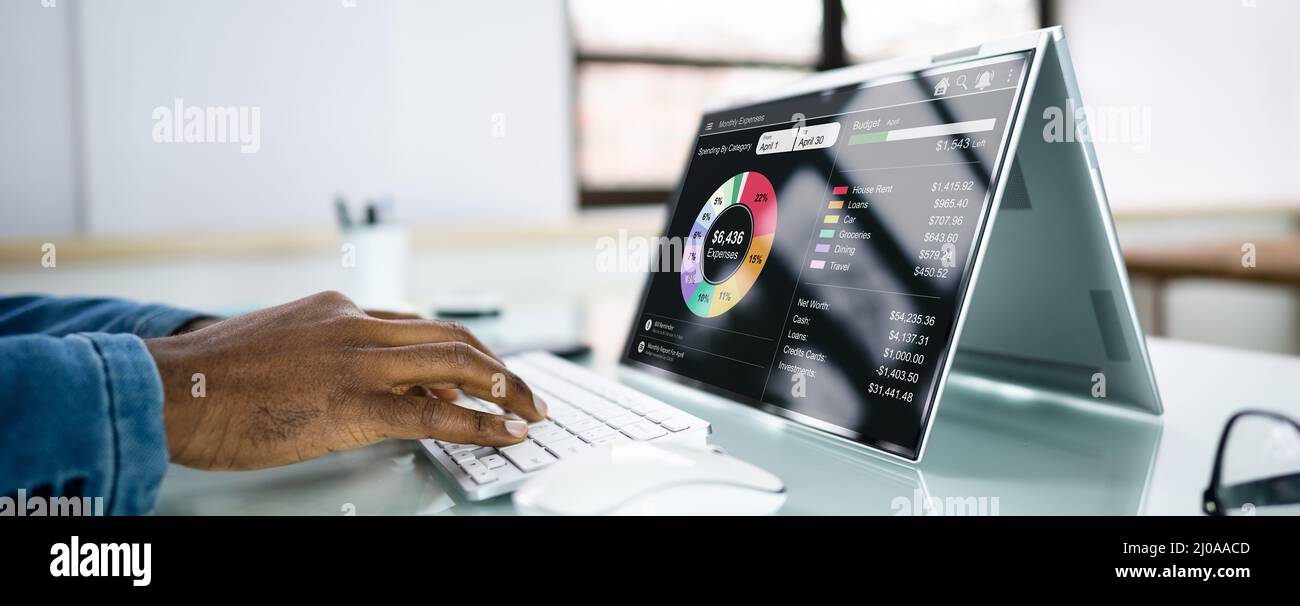 Computer App For Money, Budget And Expense Tracking Stock Photo - Alamy