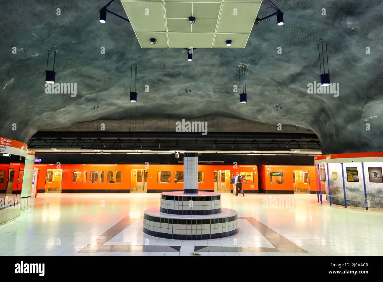 Helsinki, Finland - August 21, 2013: Metro station Ruoholahti ...