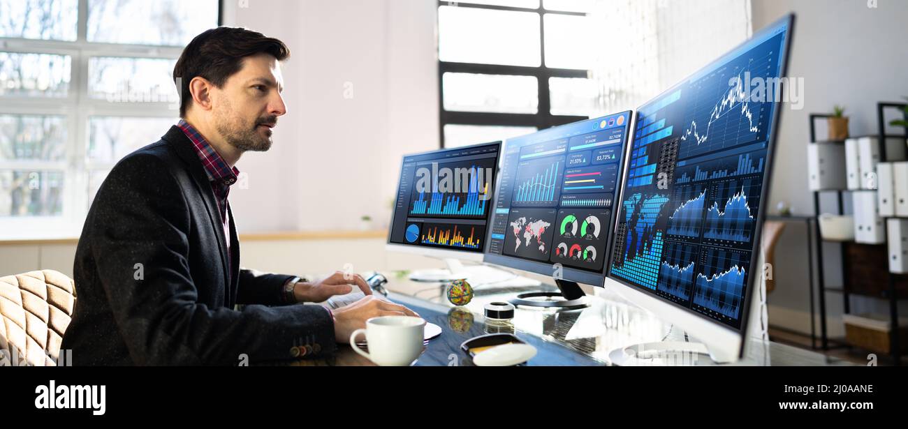 KPI Business Analytics Data Dashboard On Monitor Stock Photo - Alamy