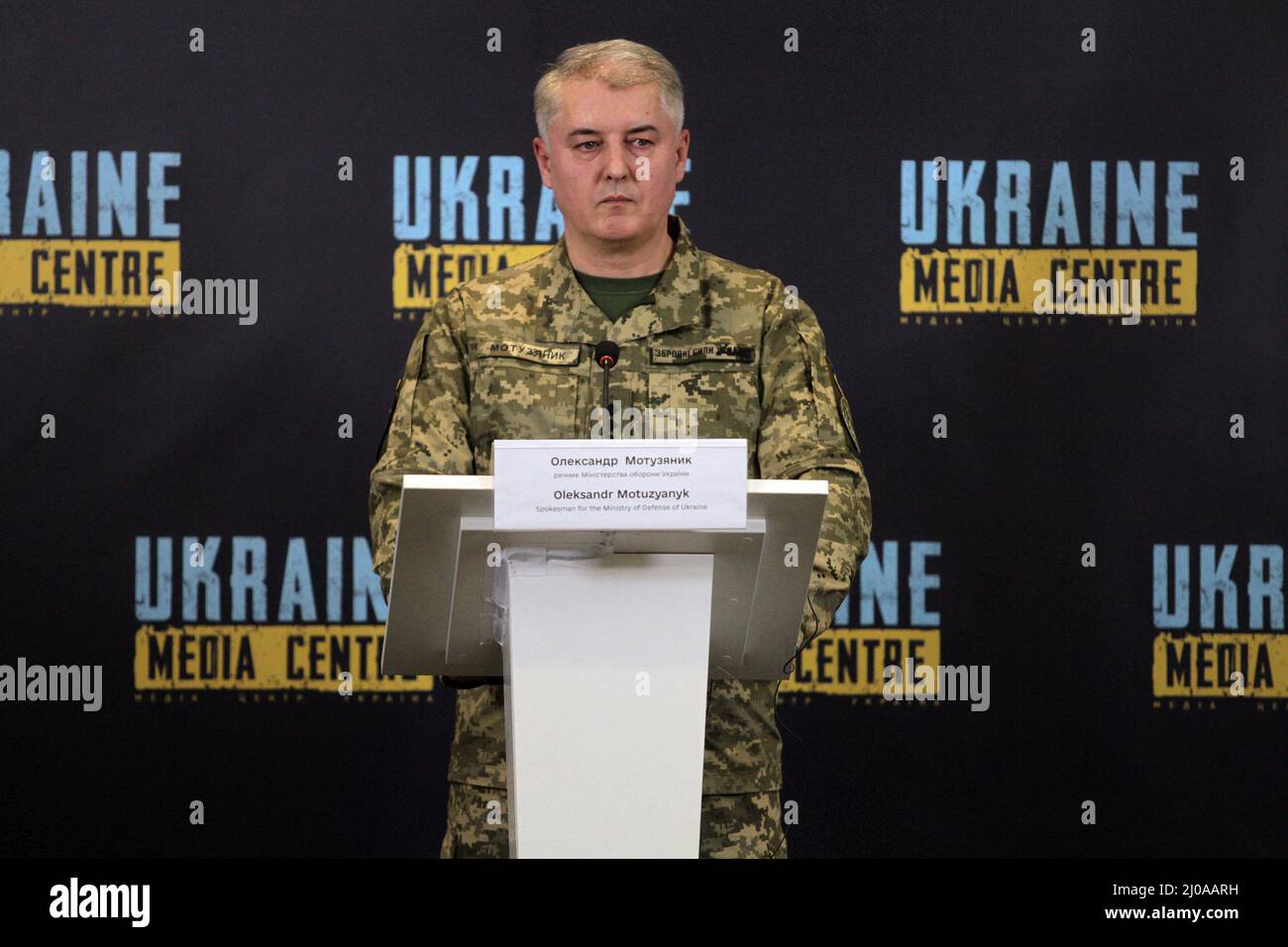 Kyiv, Ukraine. 17th Mar, 2022. Ukrainian Defense Ministry spokesman ...