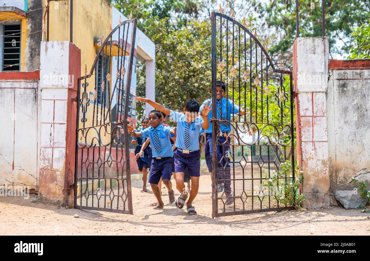 Children running school uniform hi-res stock photography and images - Alamy