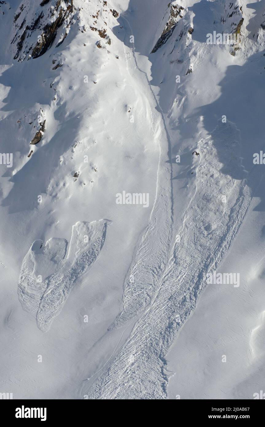 Snow slab avalanche Stock Photo - Alamy
