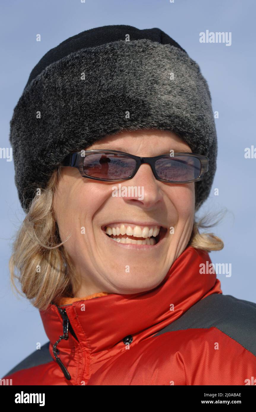 Woman with cap Stock Photo - Alamy