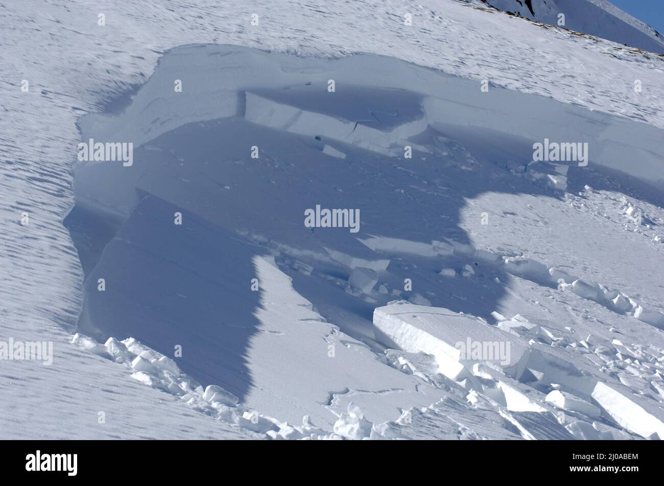 Snow slab avalanche Stock Photo - Alamy