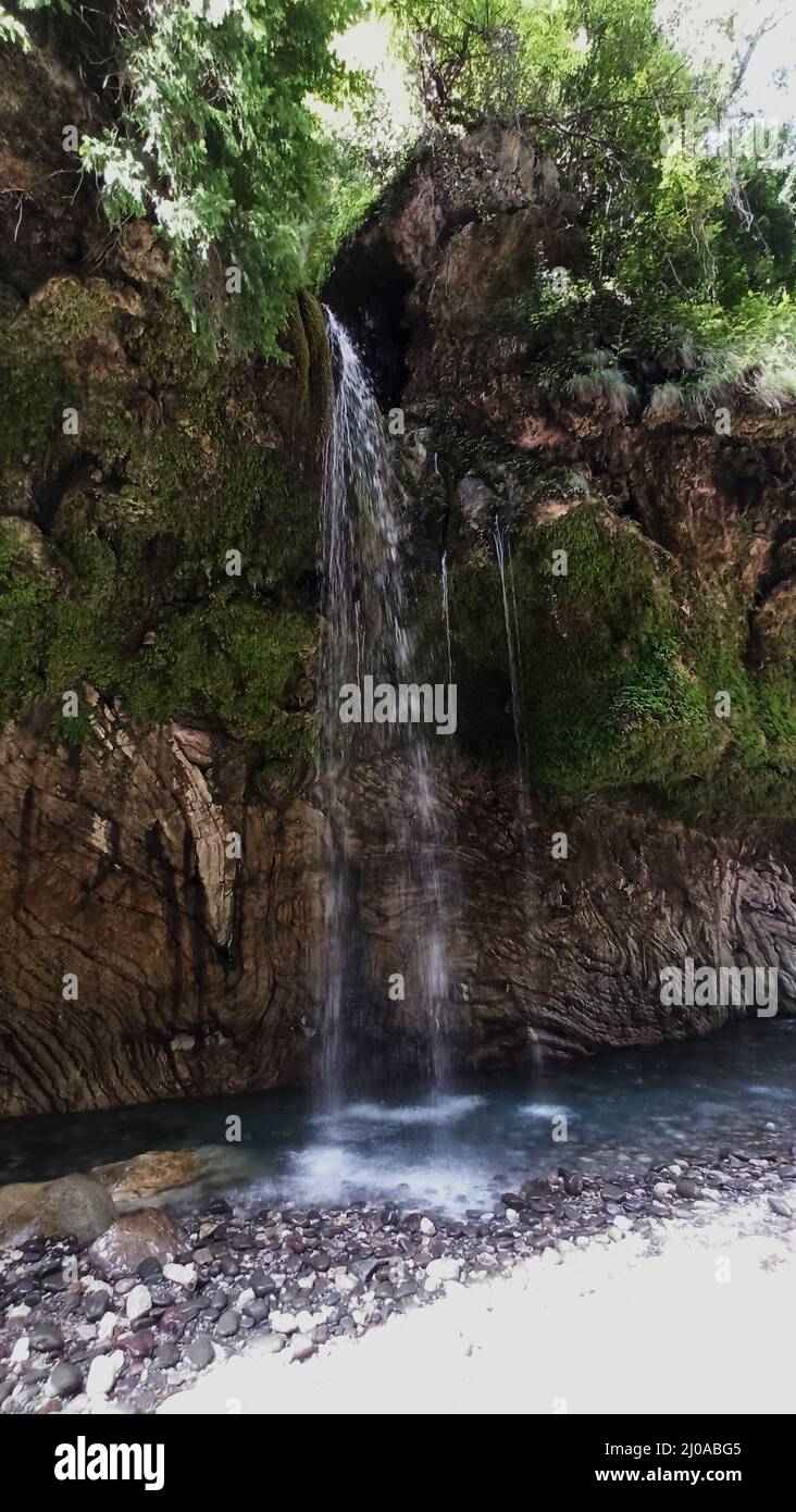 The Always raining canyon (Panta Vrehei) with waterfalls in Karpenissi ...