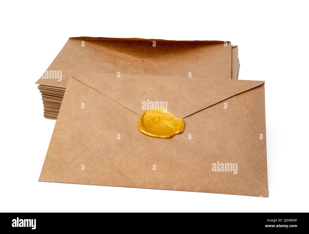 Brown craft envelope isolated on white background Stock Photo - Alamy