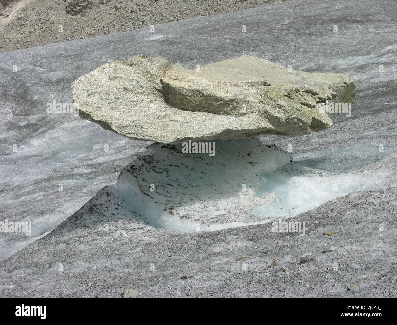 Glacier table on Morteratsch glacier Stock Photo - Alamy