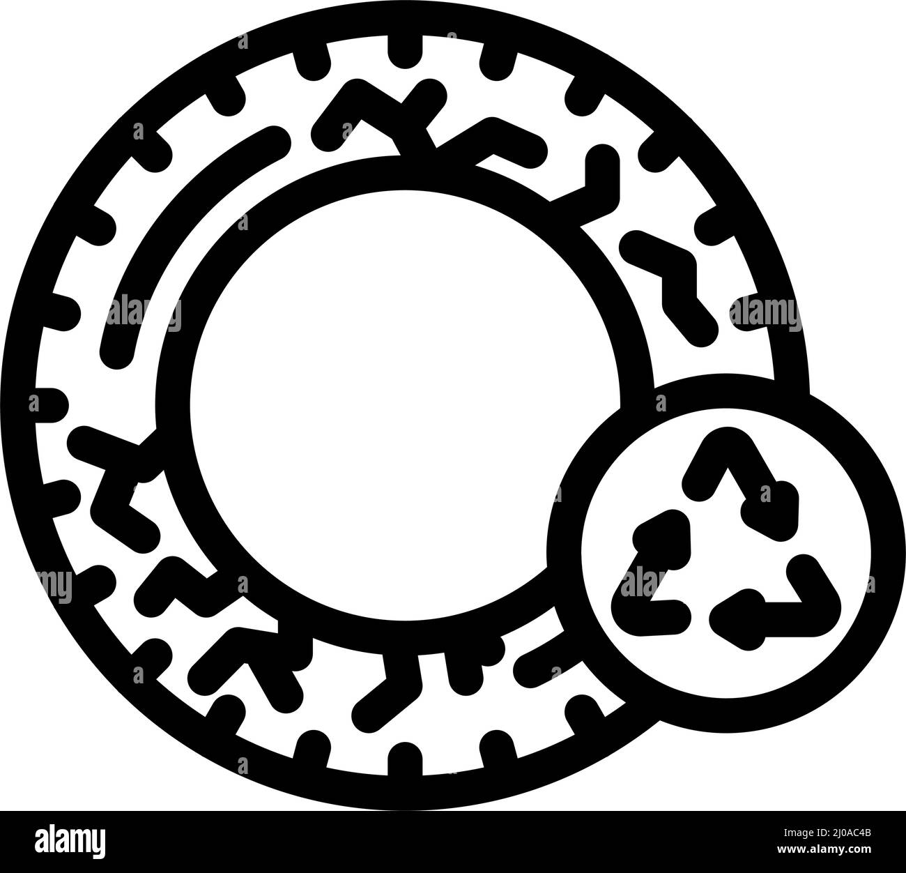 car tires recycling waste line icon vector illustration Stock Vector ...