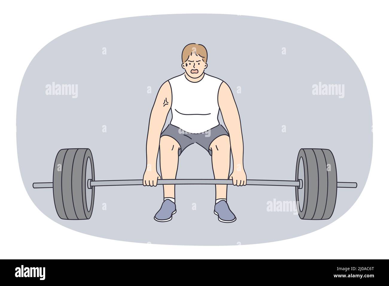 Strong sportsman lift heavy barbell train workout in gym follow healthy ...