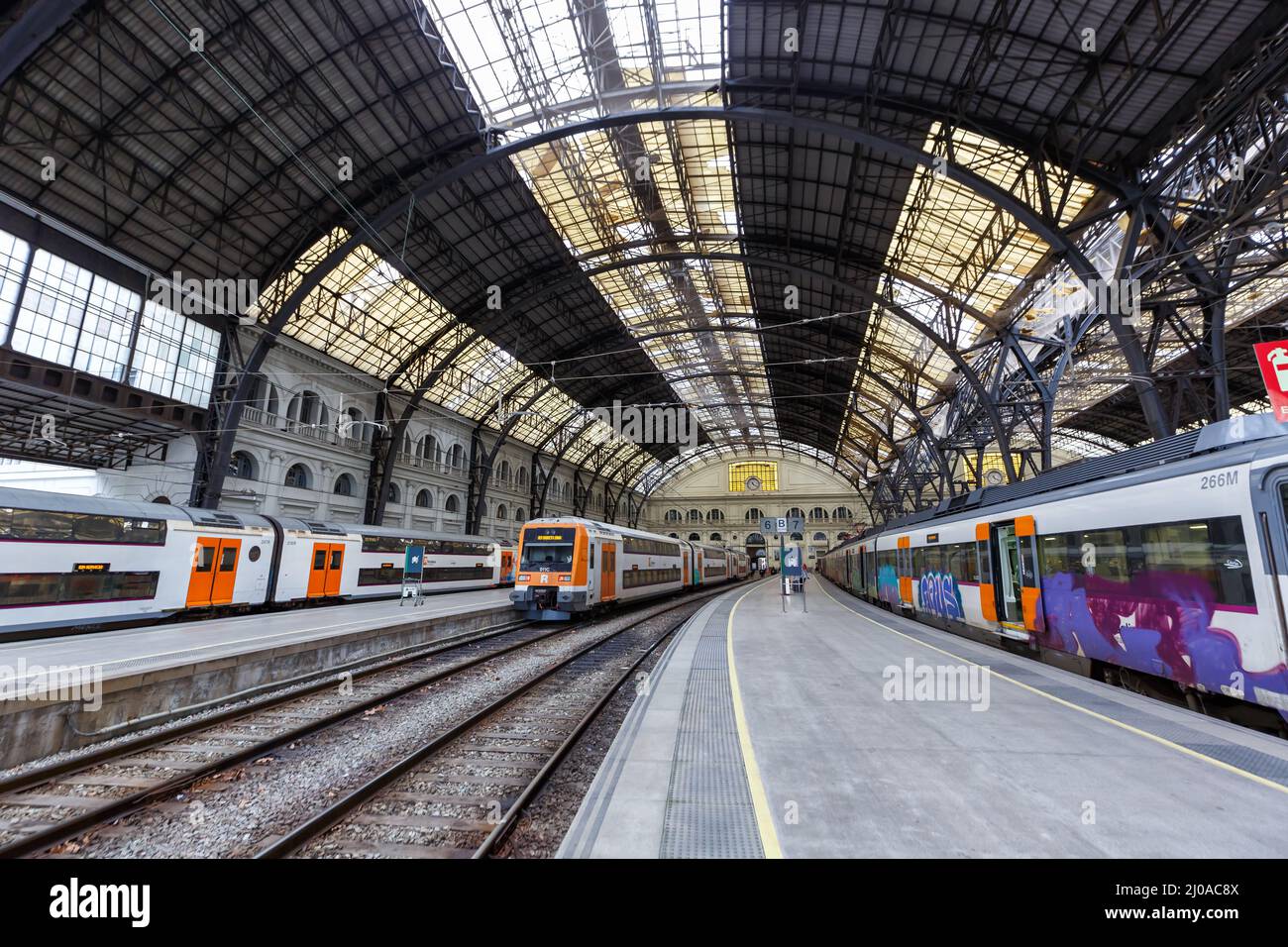 Barcelona, Spain - February 19, 2022: Rodalies de Catalunya regional ...