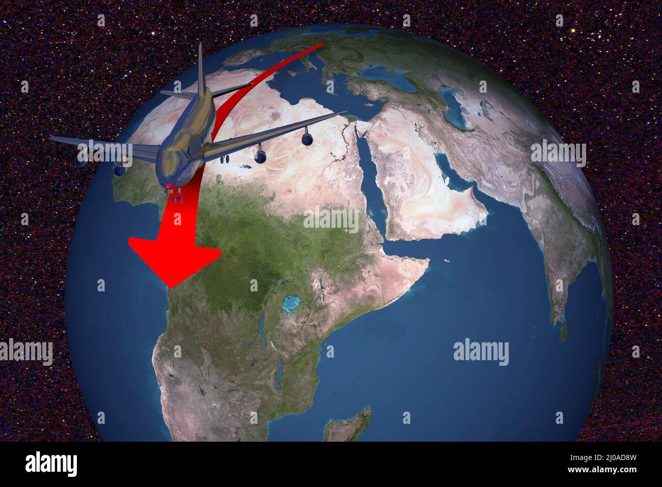 The plane in space Stock Photo - Alamy