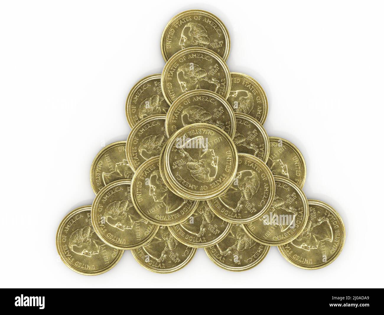 Pyramid of coins Stock Photo - Alamy