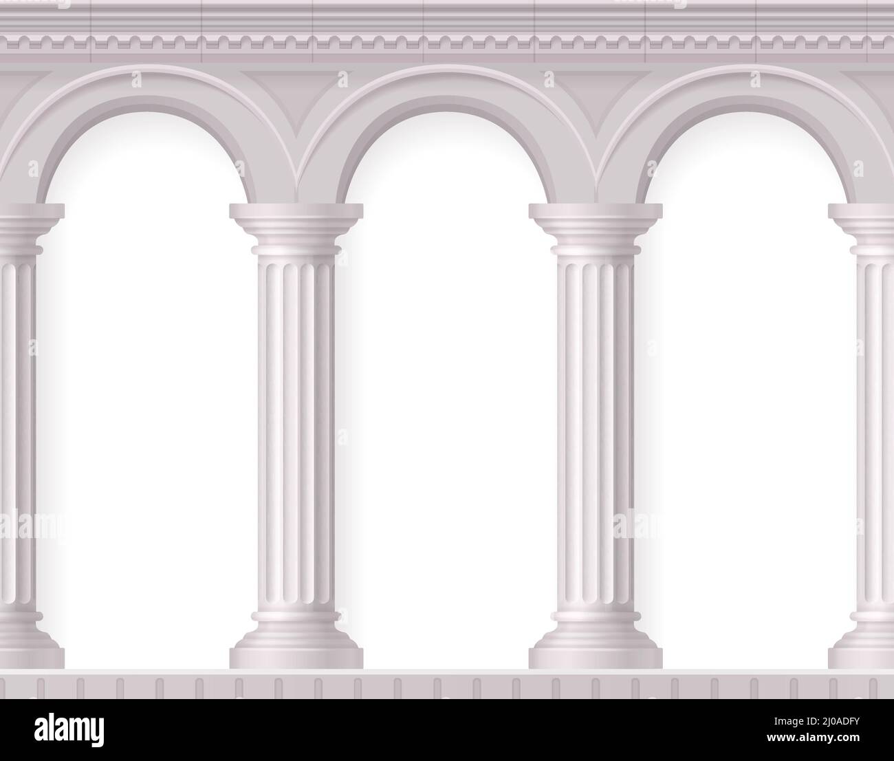 Greek 3d and realistic antique white columns composition with white ...