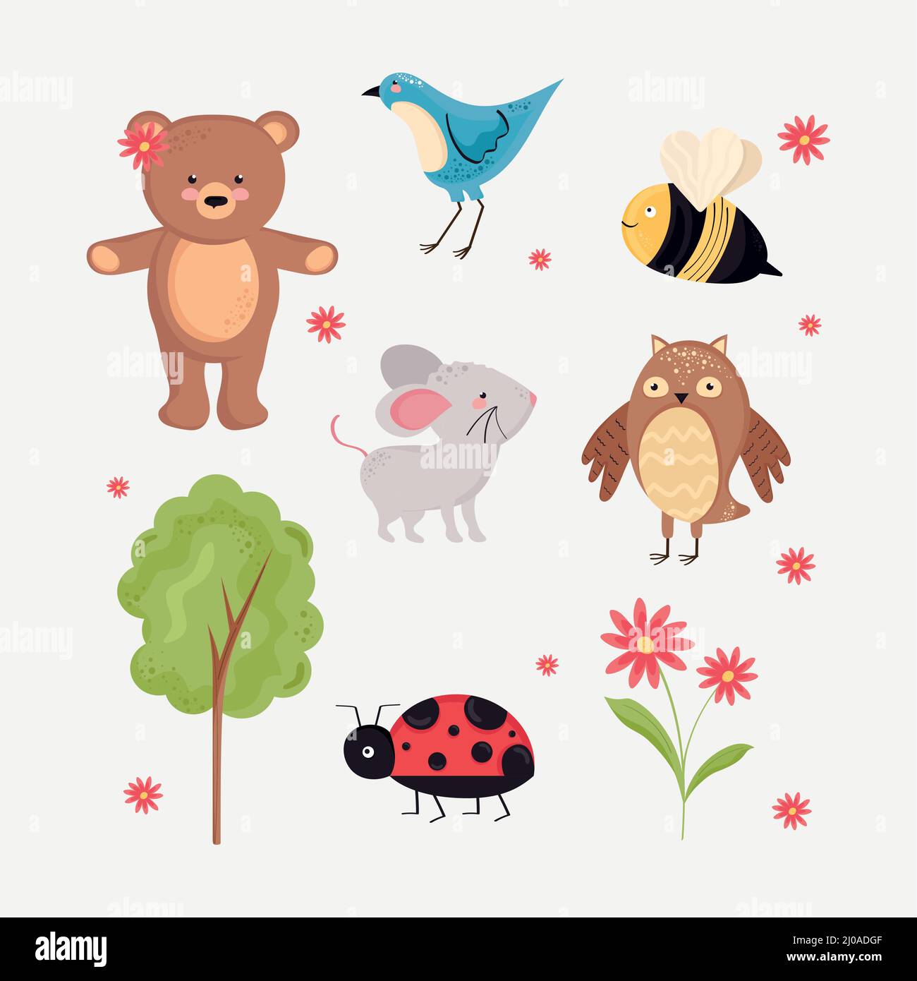 six spring animals Stock Vector Image & Art - Alamy