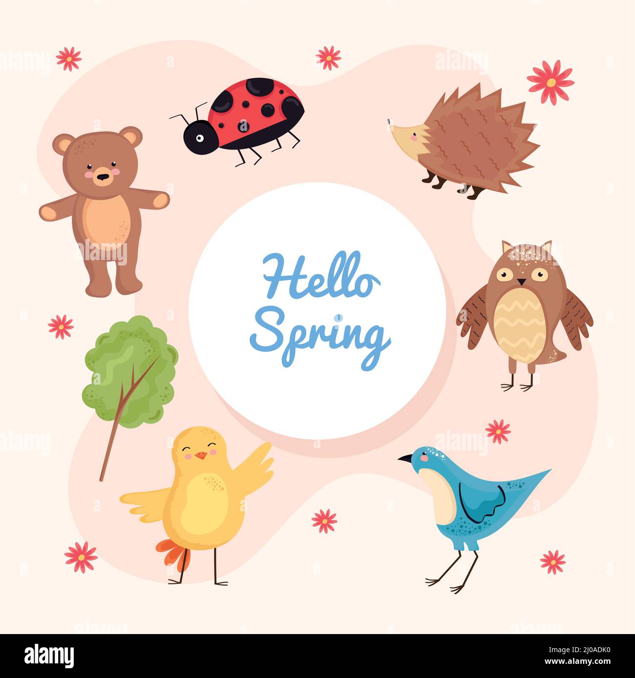 spring animals circular frame Stock Vector Image & Art - Alamy