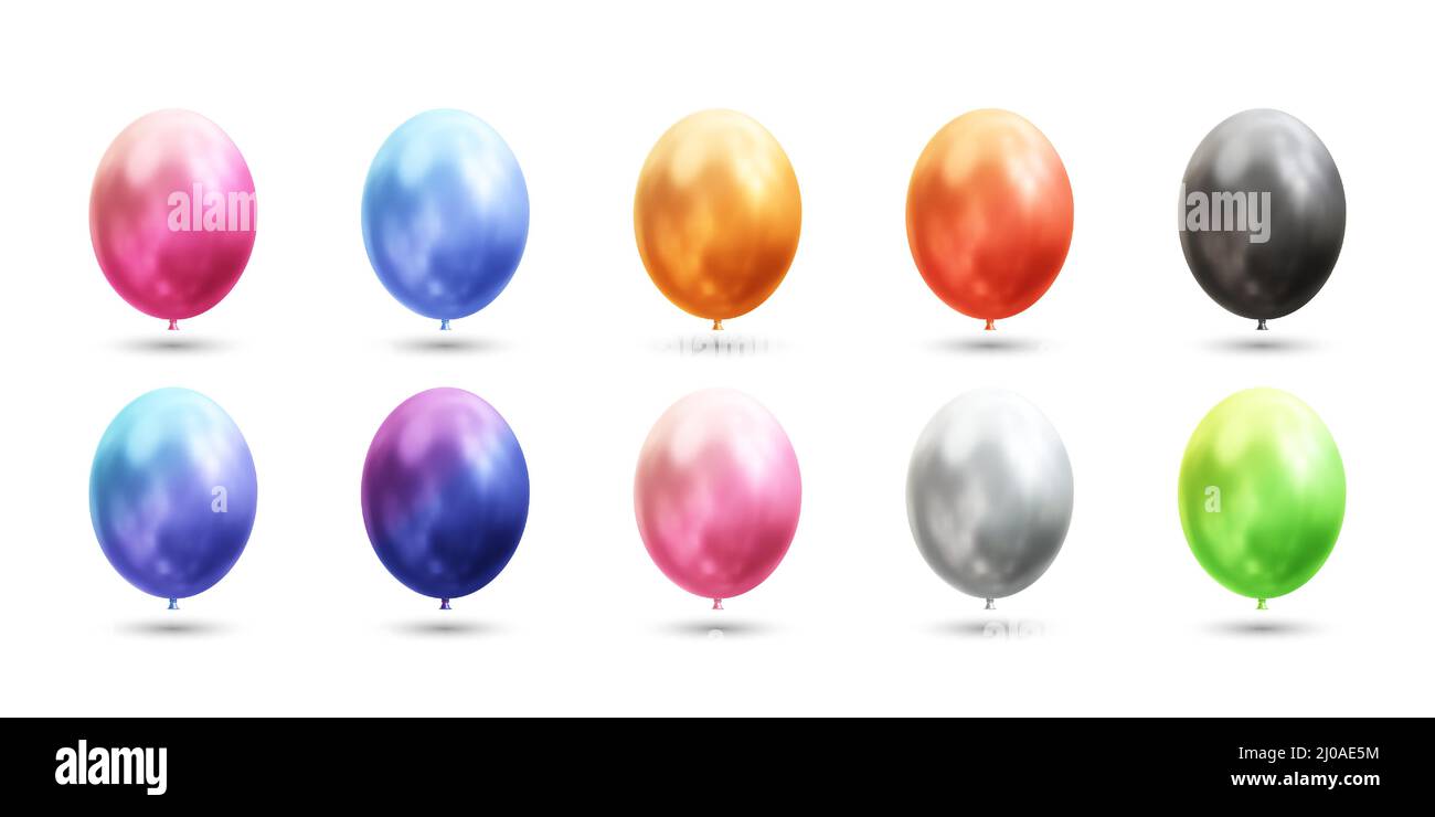 Colorful balloons realistic 3d vector object illustration Stock Vector Image & Art - Alamy