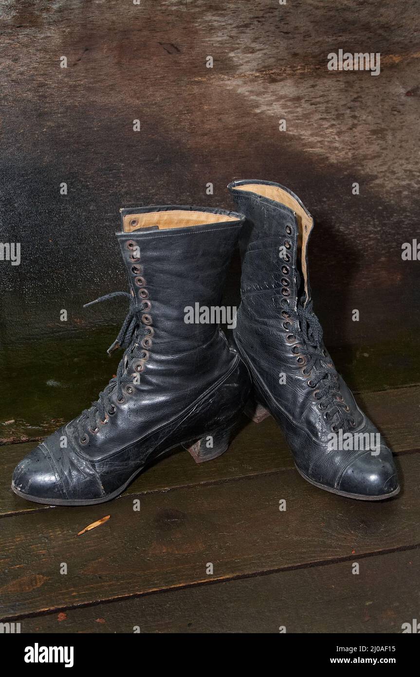 Old female boot Stock Photo - Alamy