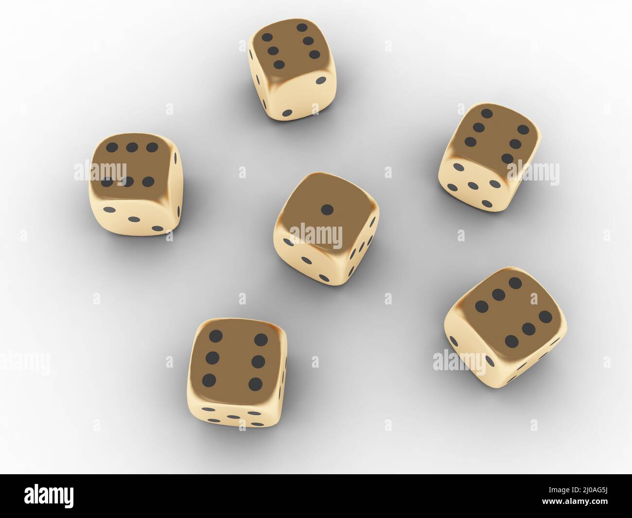 Golden playing dice Stock Photo - Alamy