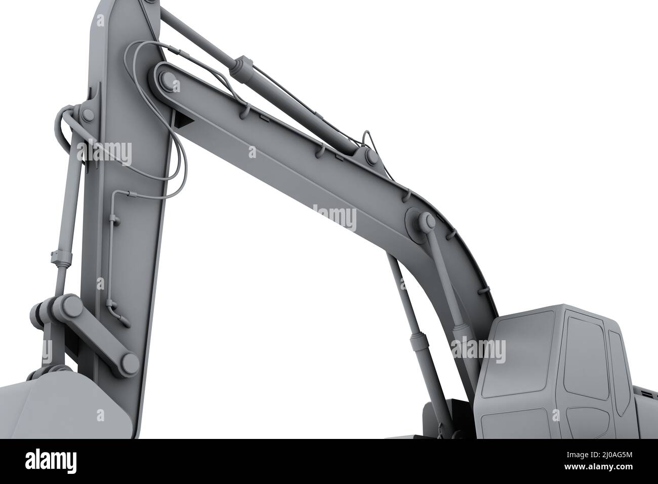 Grey model of the digger Stock Photo - Alamy