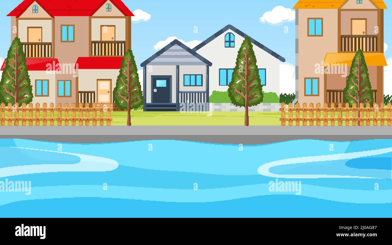 Scene with house and garden illustration Stock Vector Image & Art - Alamy