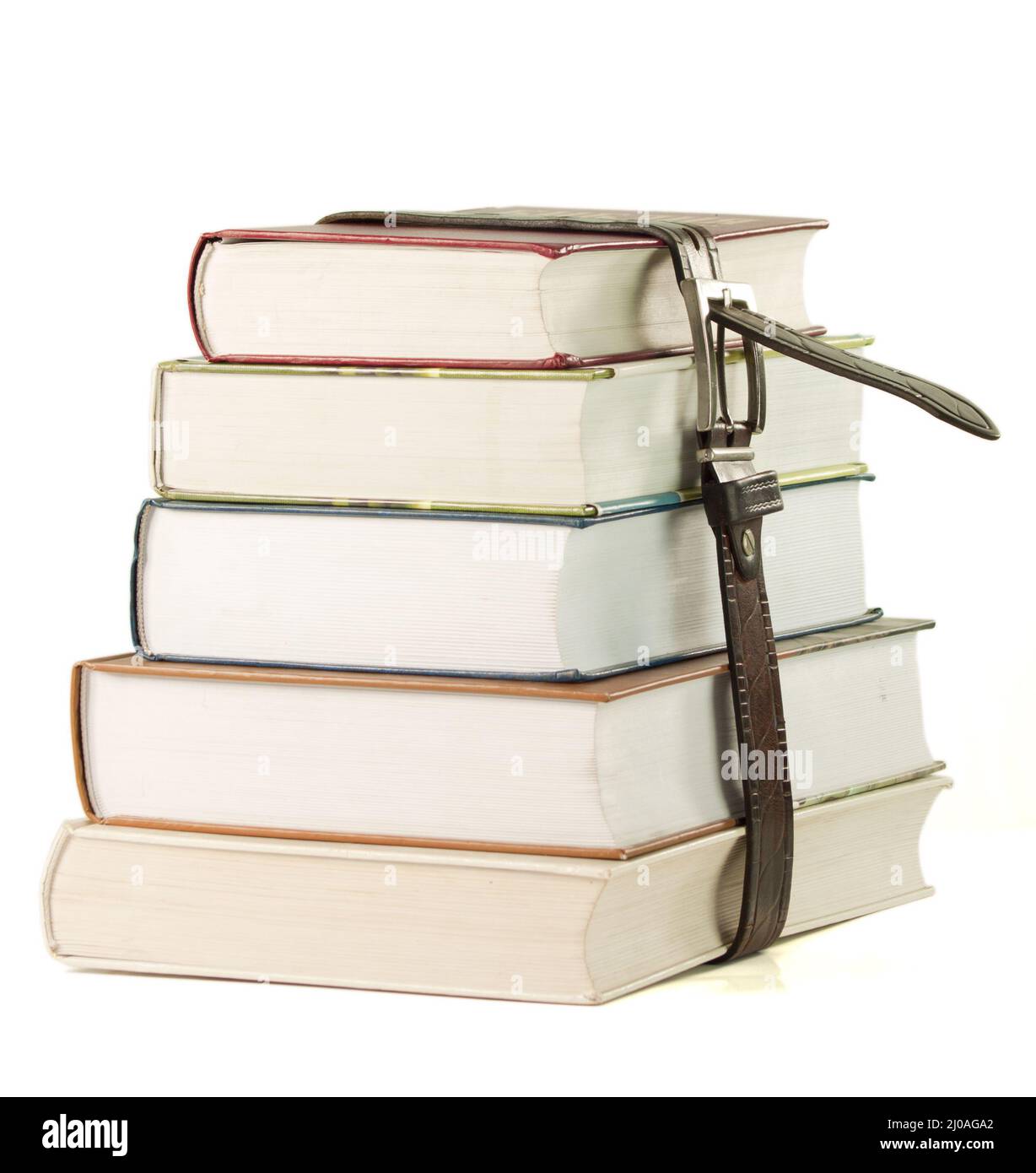 Stack of books reader on the white background Stock Photo - Alamy