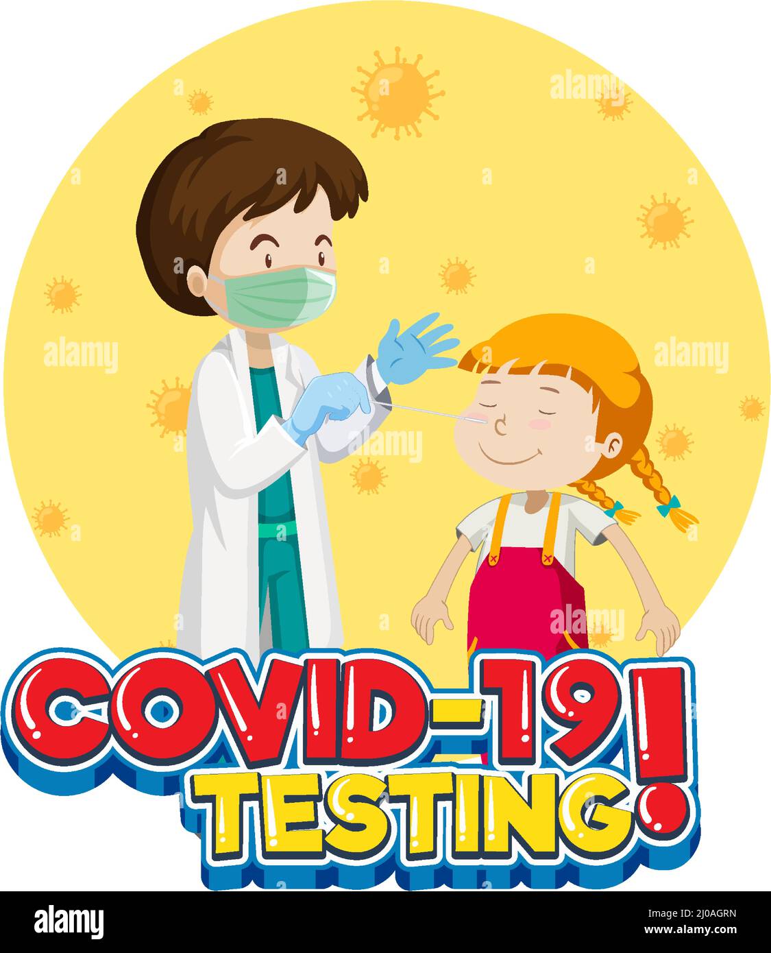 Covid 19 testing with antigen test kit illustration Stock Vector Image ...