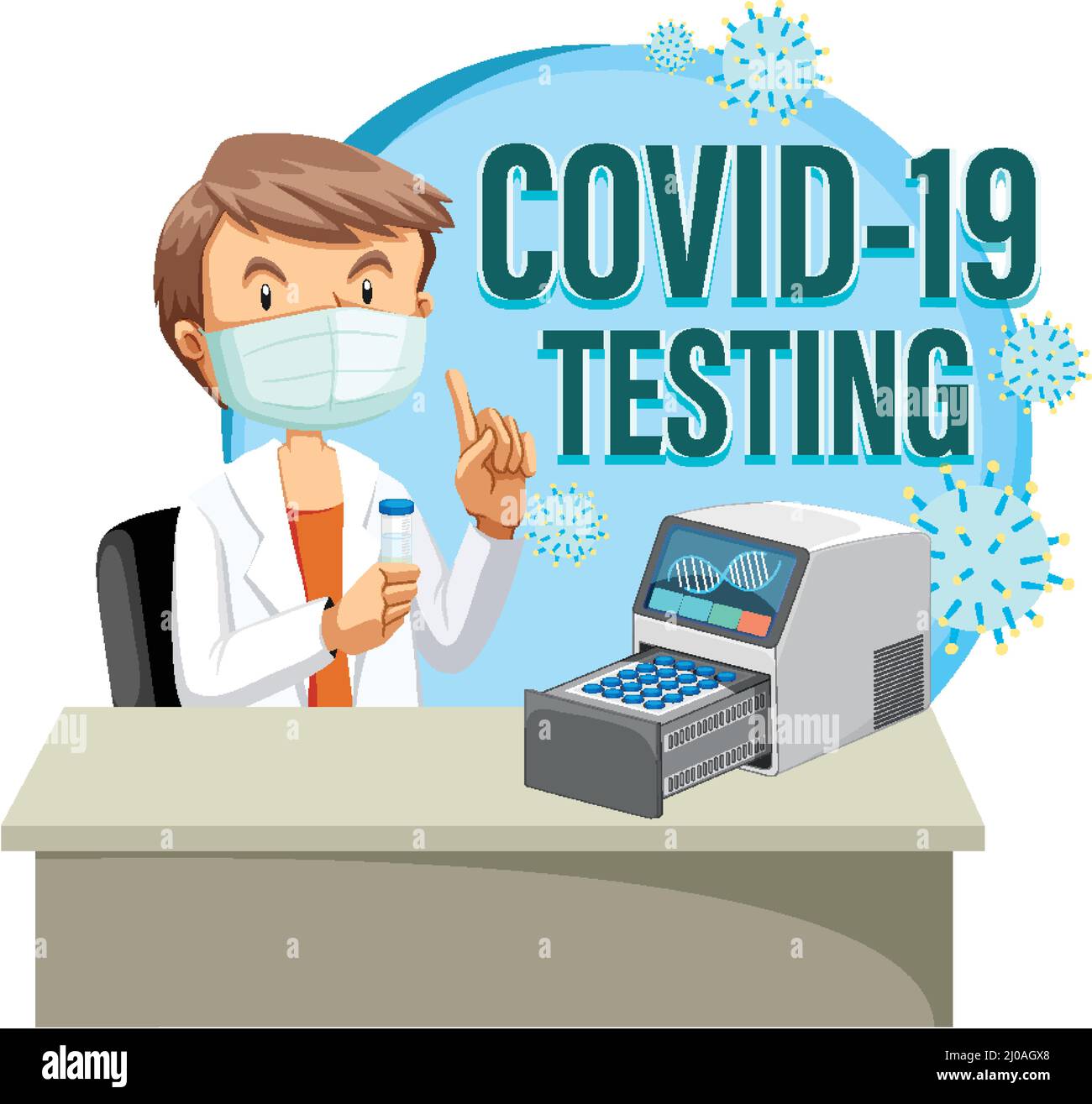 Covid 19 testing with antigen test kit illustration Stock Vector Image ...