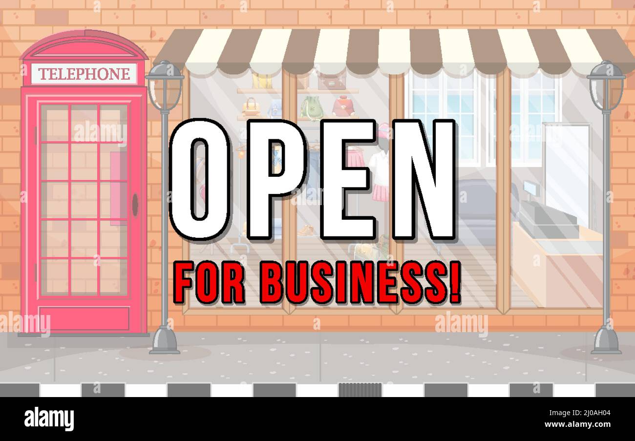 Open for business typography design illustration Stock Vector Image ...