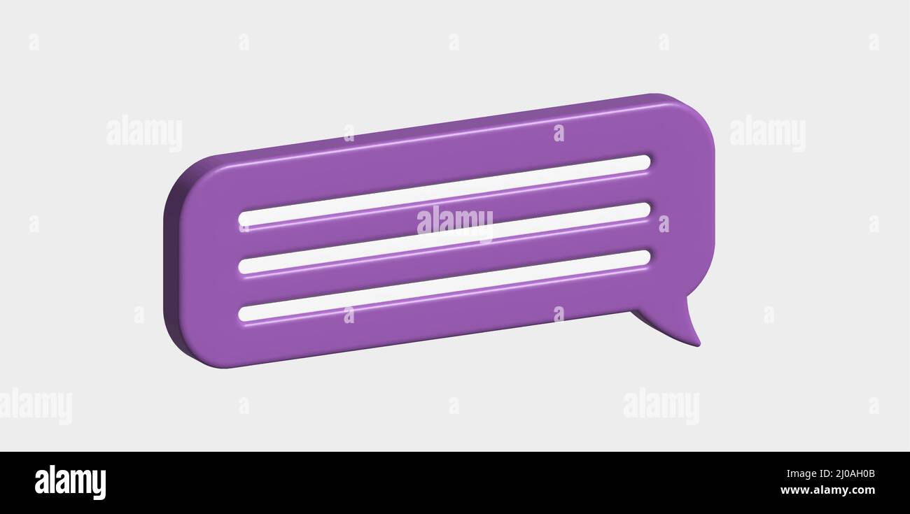 Purple chat bubble 3d isolated on white. 3d vector Stock Vector Image ...
