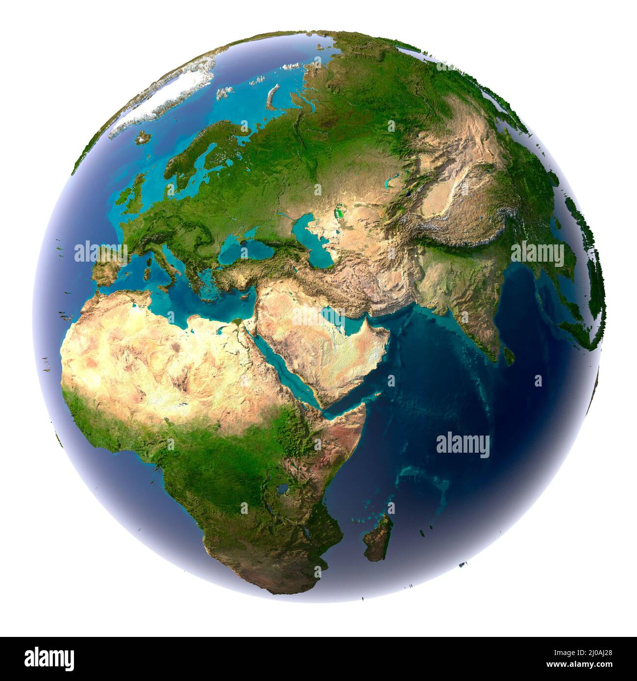 Realistic Planet Earth with natural water Stock Photo - Alamy