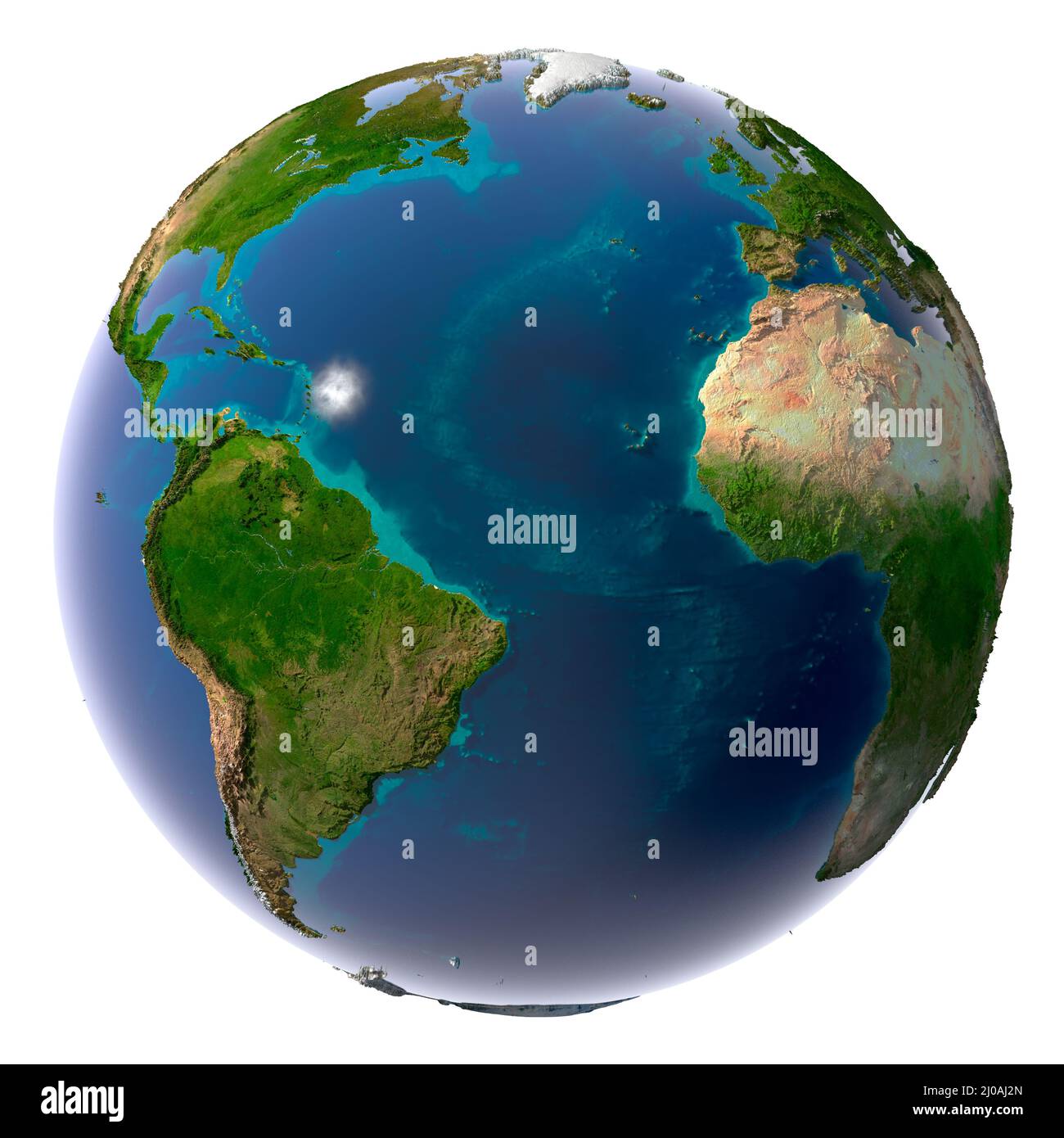 Realistic Planet Earth with natural water Stock Photo - Alamy