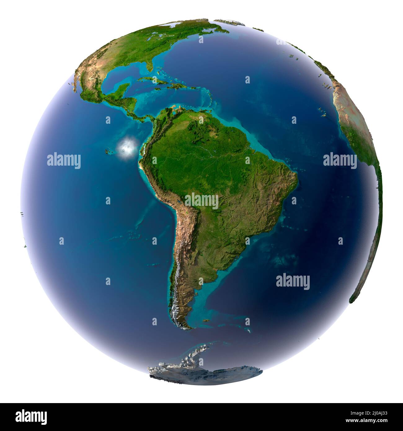 Realistic Planet Earth with natural water Stock Photo - Alamy