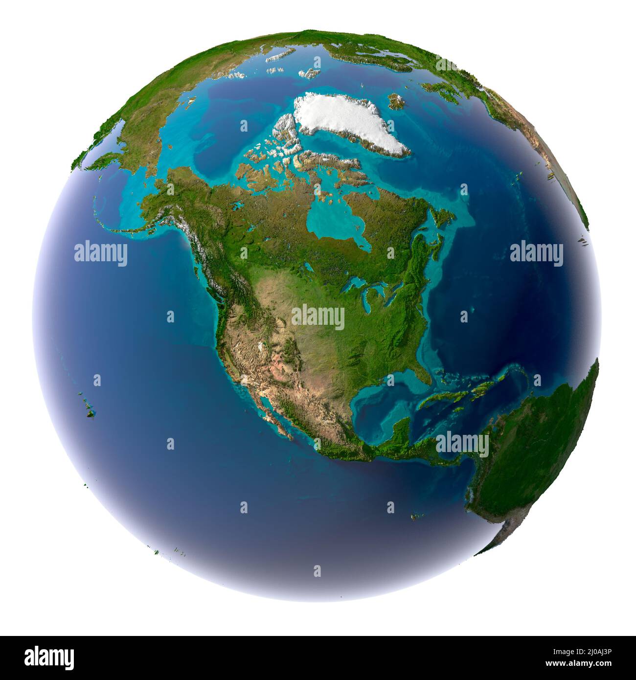 Realistic Planet Earth with natural water Stock Photo - Alamy