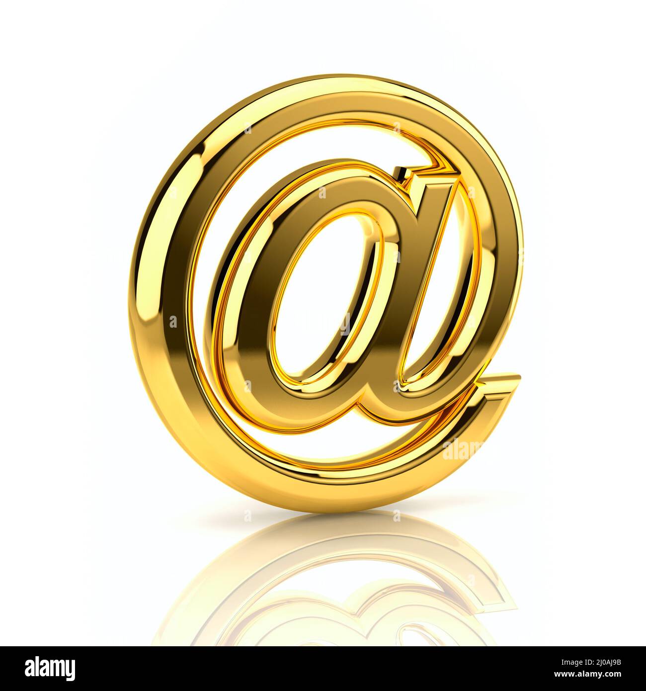 Golden email sign. Isolated on white Stock Photo - Alamy