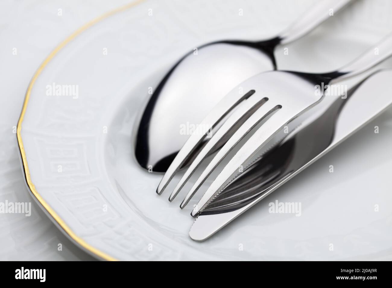 Knife, fork and spoon Stock Photo - Alamy
