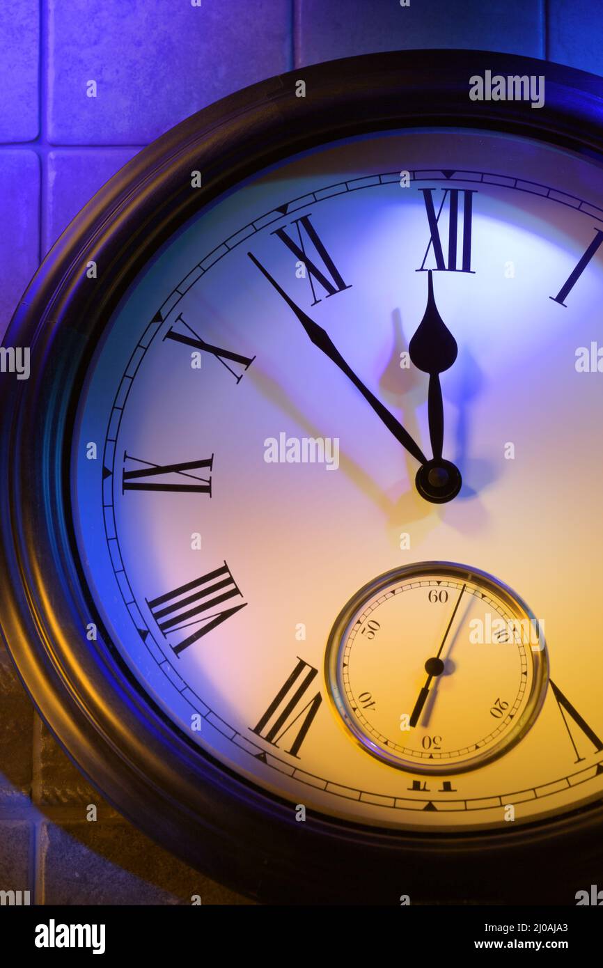 Colorful retro clock Stock Photo - Alamy