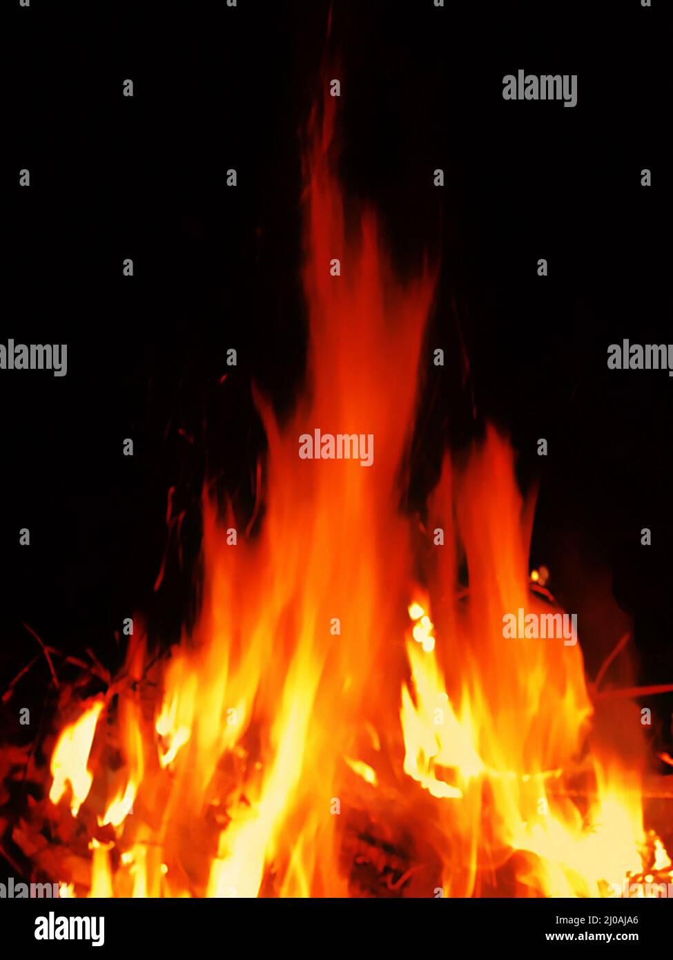 Bright and hot fire on black Stock Photo - Alamy