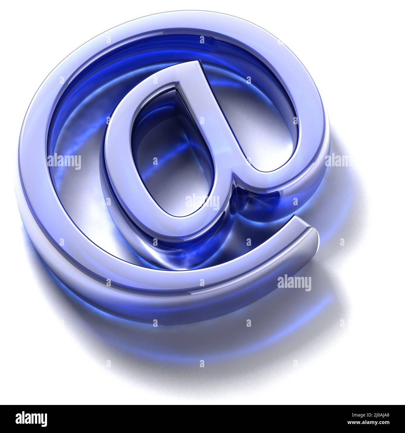 Email sign. Blue glass Stock Photo - Alamy