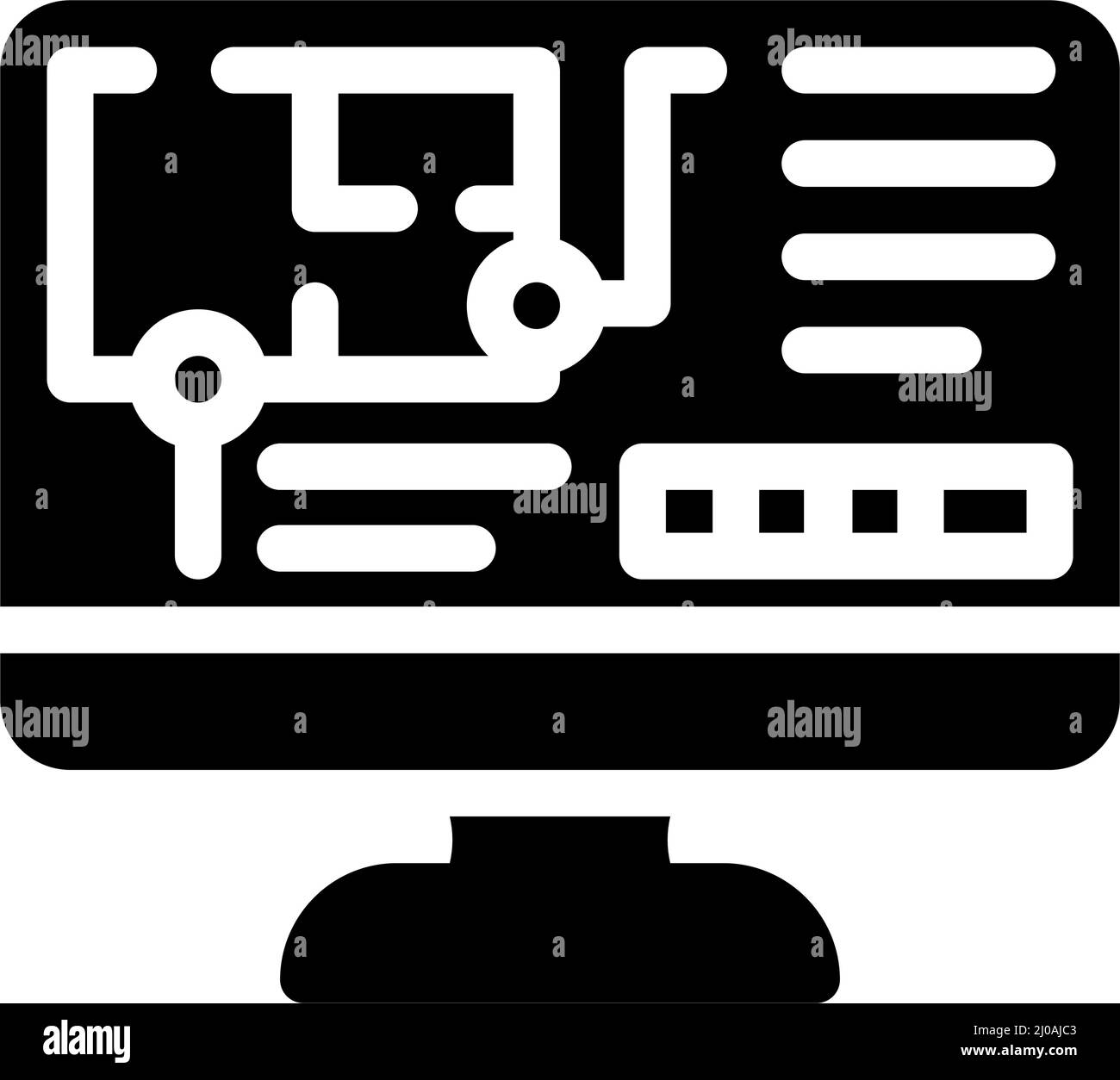 computer architect software glyph icon vector illustration Stock Vector ...