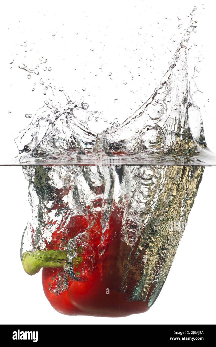 Red drop falling white Cut Out Stock Images & Pictures - Alamy