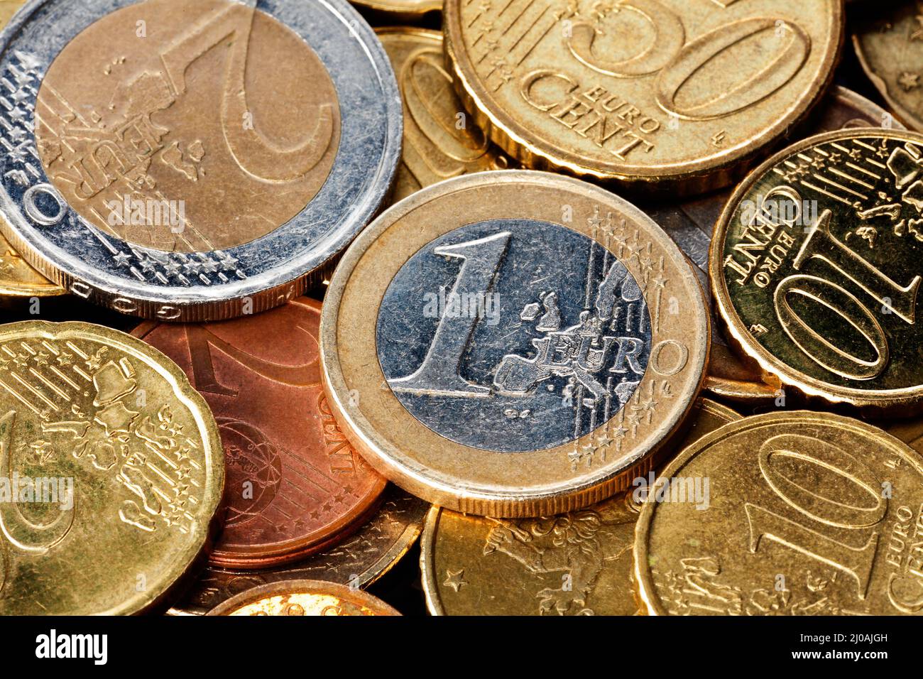 Copper silver euro coins hi-res stock photography and images - Alamy